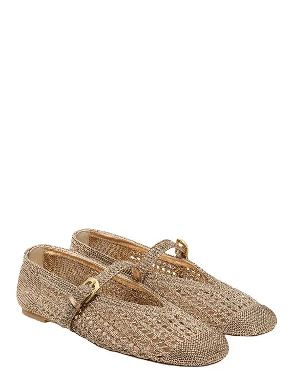 STUART WEITZMAN Leora Mary Jane Flats - Light Gold
