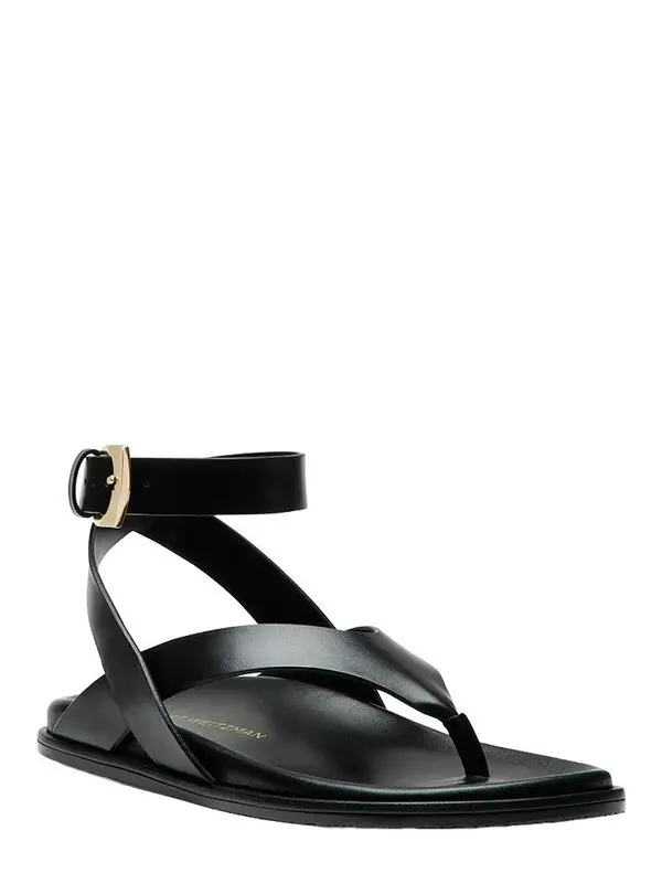 STUART WEITZMAN Mary Kate Ankle-strap Thong Sandals - Black