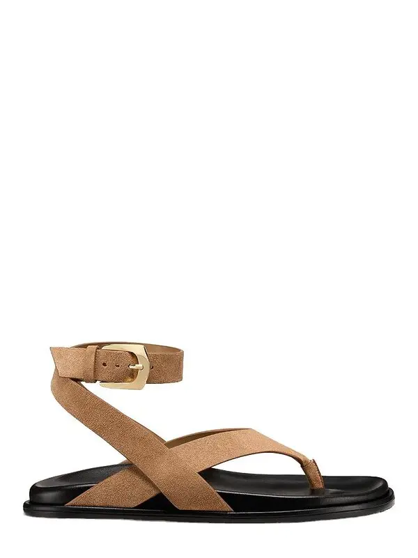STUART WEITZMAN Mary Kate Ankle-strap Thong Sandals - New Camel