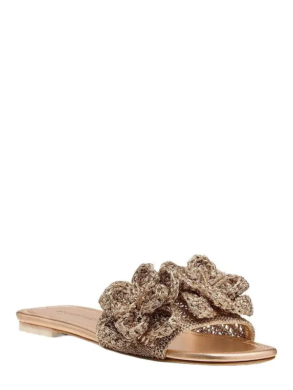 STUART WEITZMAN Lotus Slides - Light Gold