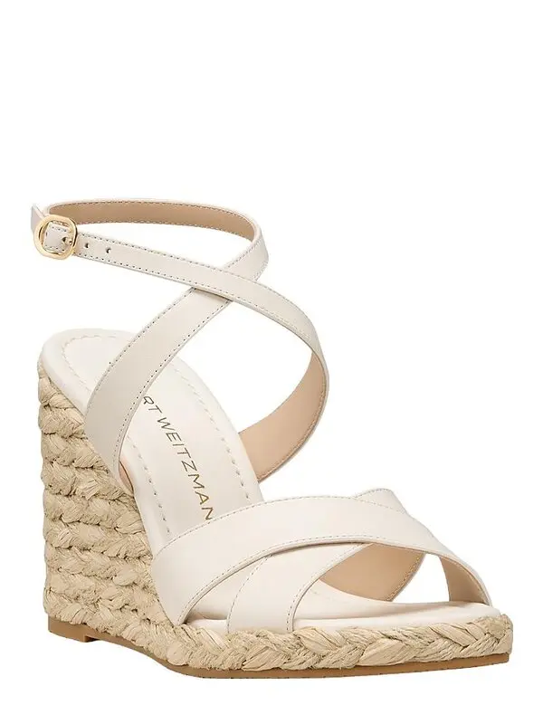 STUART WEITZMAN Alyssa Espadrille Wedge Sandals - Cream