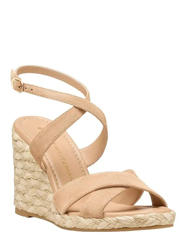 STUART WEITZMAN Alyssa Espadrille Wedge Sandals - New Camel