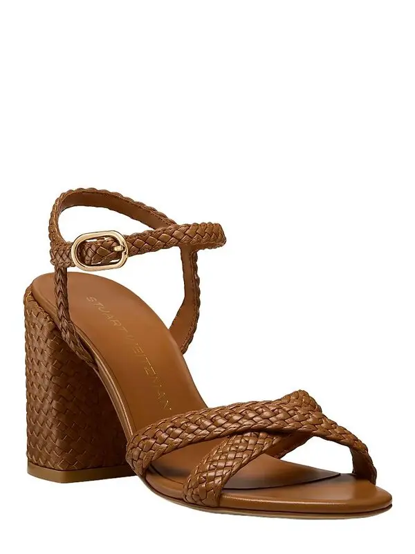 STUART WEITZMAN Alyssa 85 Woven Sandals - Boho Tan