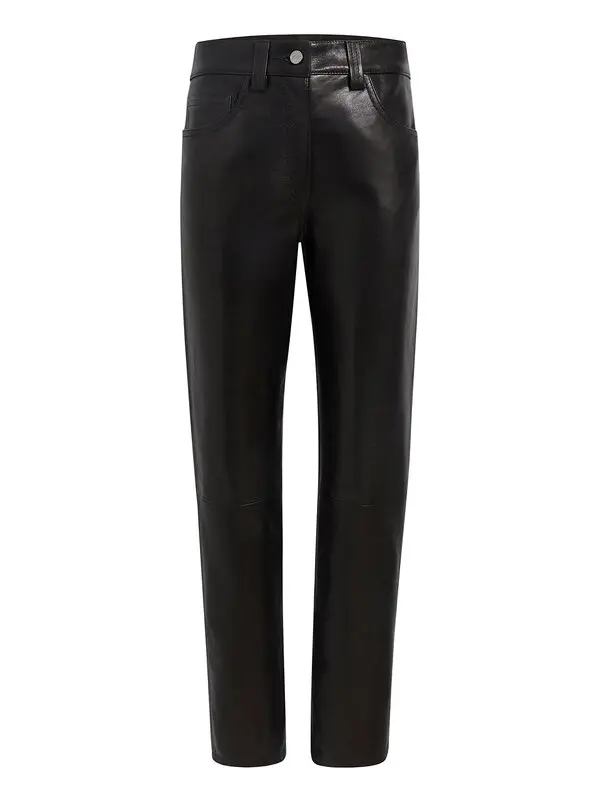 Khaite Callum Pant In Textured Lamb - Black