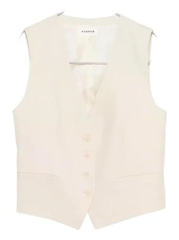 P.a.r.o.s.h V-neck Button Vest - Neutrals