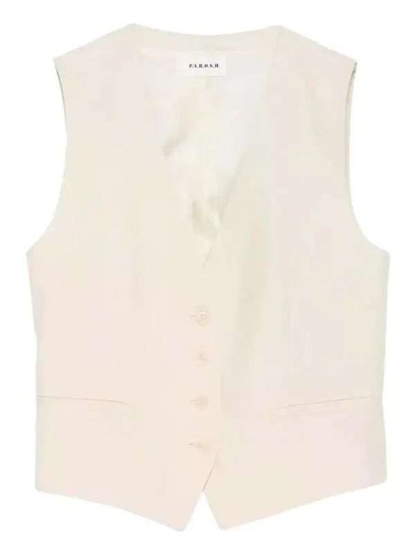 P.a.r.o.s.h V-neck Button Vest - Neutrals