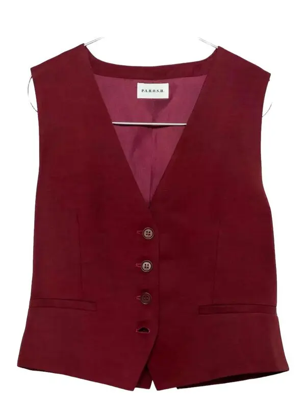 P.a.r.o.s.h Buttoned V-neck Gilet - Red