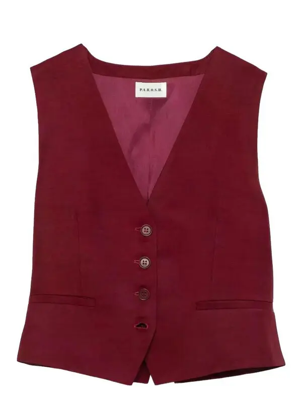 P.a.r.o.s.h Buttoned V-neck Gilet - Red