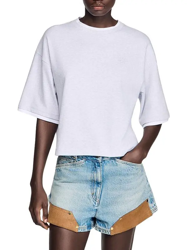 Sandro Cotton Tee - Grey
