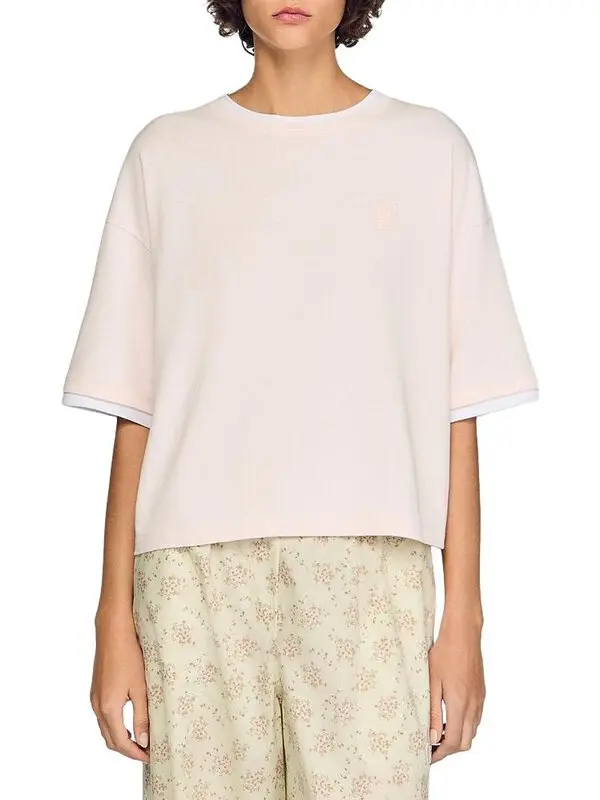 Sandro Cotton Tee - Light Pink