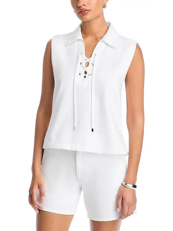 Rag & Bone Fiona Lace Up Shirt - Optic White