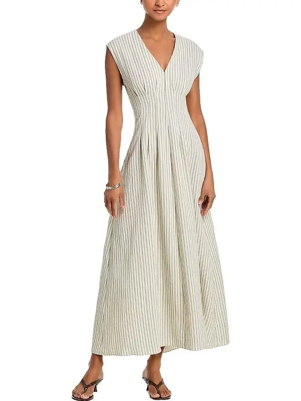 Rag & Bone Ines Stripe Satin Dress - Cream Stripe