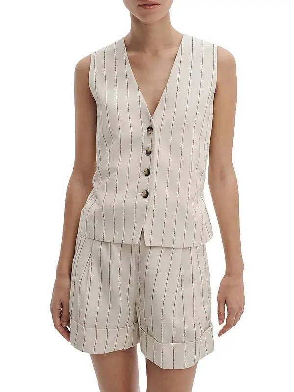 Rag & Bone Paulette Stripe Vest - White Stripe