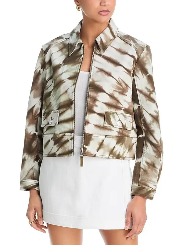 Cinq À Sept Tie Dye Denim Harriet Jacket - Dark Olive