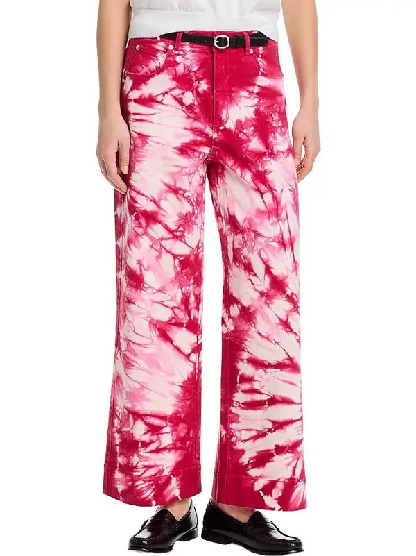 Cinq À Sept Tie Dye Betsy High-rise Wide-leg Jeans - Goji Berry