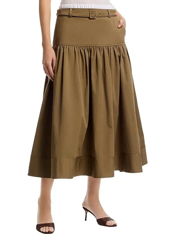 Cinq À Sept Peri Belted Skirt - Dark Olive