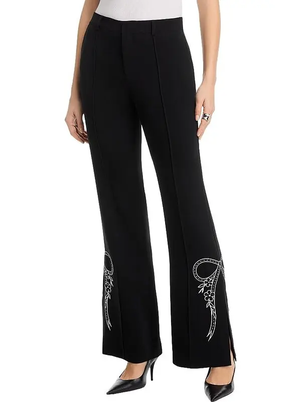 Cinq À Sept Cascading Ribbon Trousers - Black/ivory