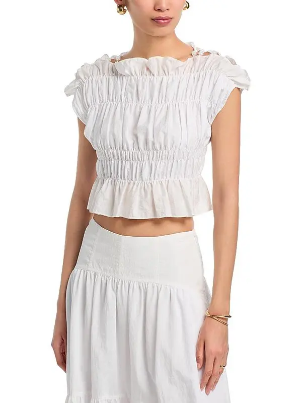 Cinq À Sept Evalina Cropped Top - White