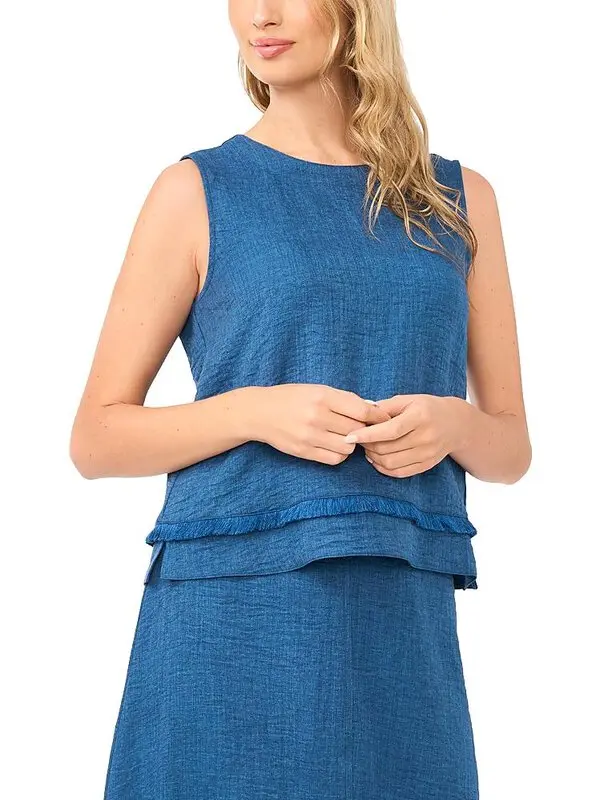 Vince Camuto Sleeveless Crewneck Top - Deep Blue