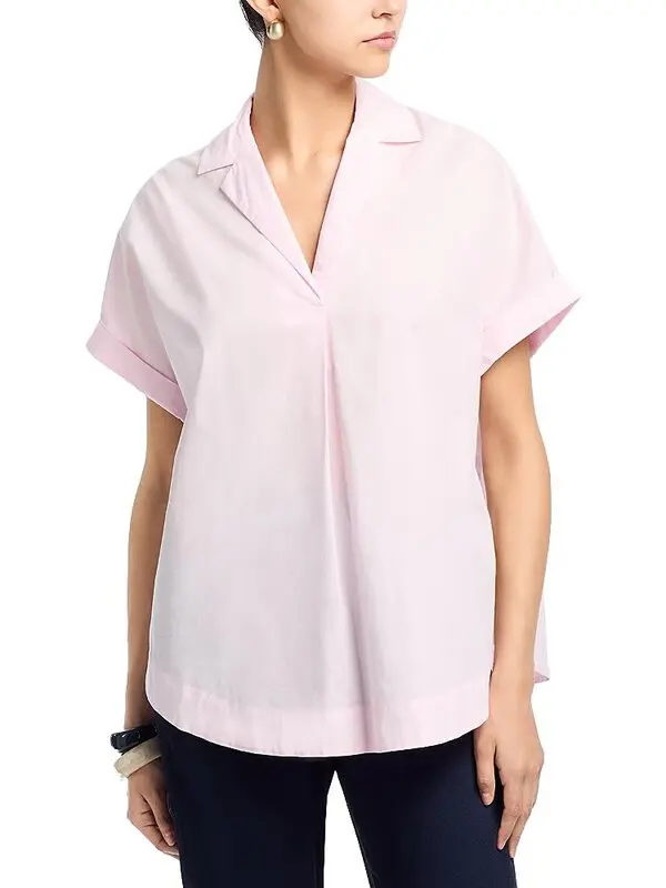 French Connection Poplin Collar Pullover Top - Pink Icing