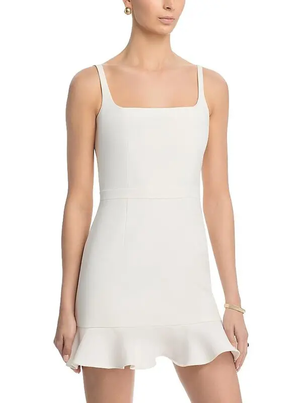 French Connection Whisper Frilled Hem Minidress - Summer White