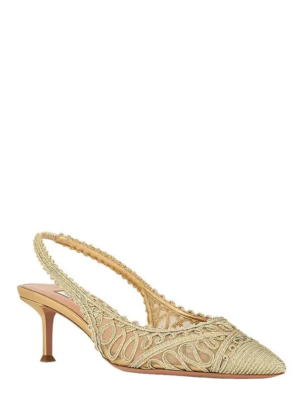 AQUAZZURA Kahlo Slingback 50 Pumps - Soft Gold