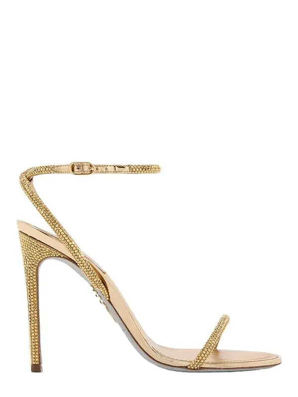 Rene Caovilla Ellabrita Strappy Sandals - Golden Satin/aurum Strass