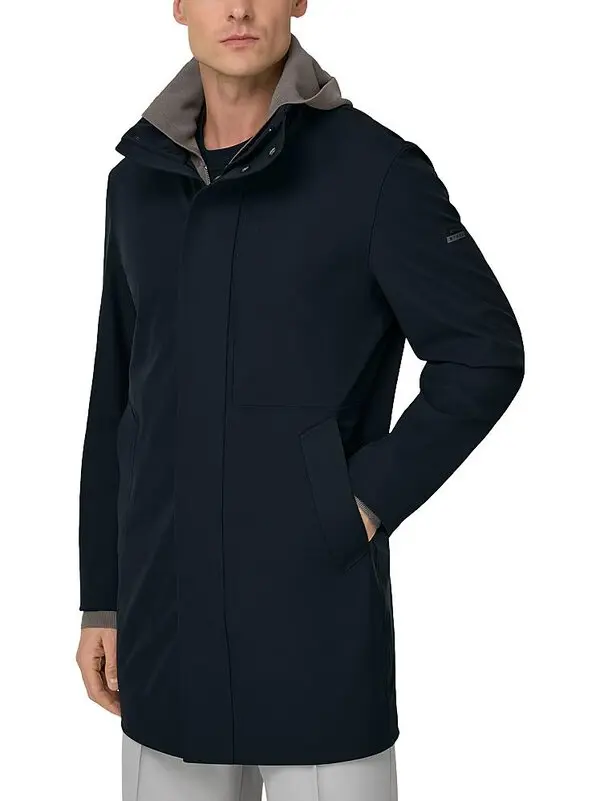 Boggi Milano B Tech Technical Fabric Car Coat - Navy Blue