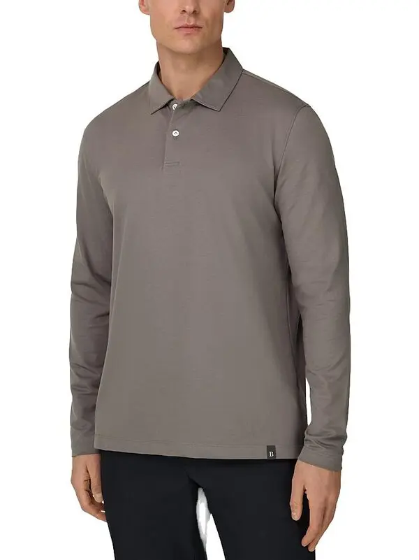 Boggi Milano High Performance Pique Polo Shirt With S-cafe Yarn - Mud