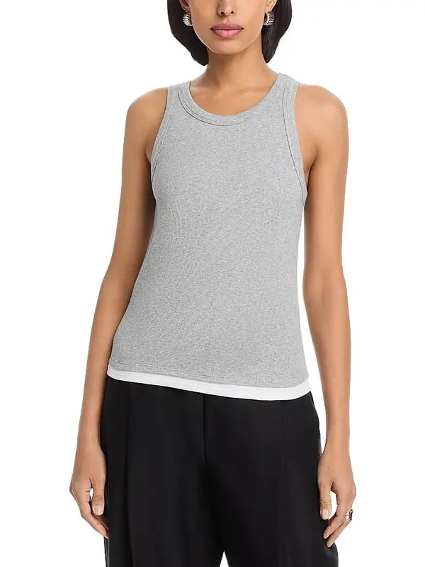 Velvet By Graham & Spencer Orion Tank Top - Heather Grey/white