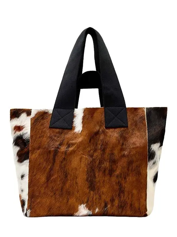 ALLSAINTS Izzy Large Calf Hair Tote - Cow Print