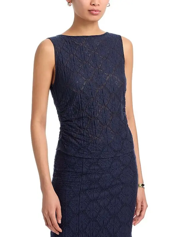 Veronica Beard Selah Tank Top - Navy