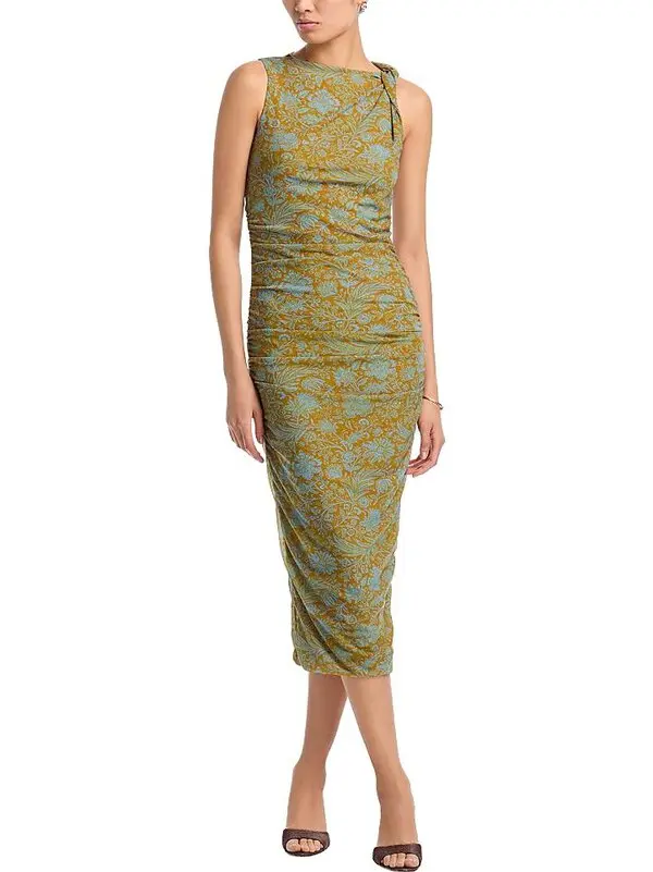 Veronica Beard Otessa Dress - Dark Goldenrod Blue Jay