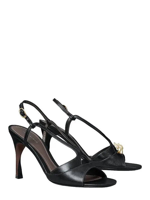 Tory Burch Twisted Heel Sandals - Black