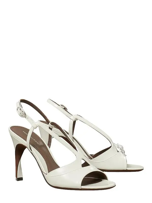 Tory Burch Twisted Heel Sandals - Marshmallow