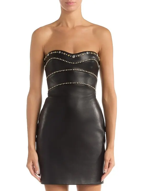 Versace Nappa Plonge' Leather Dress - Black