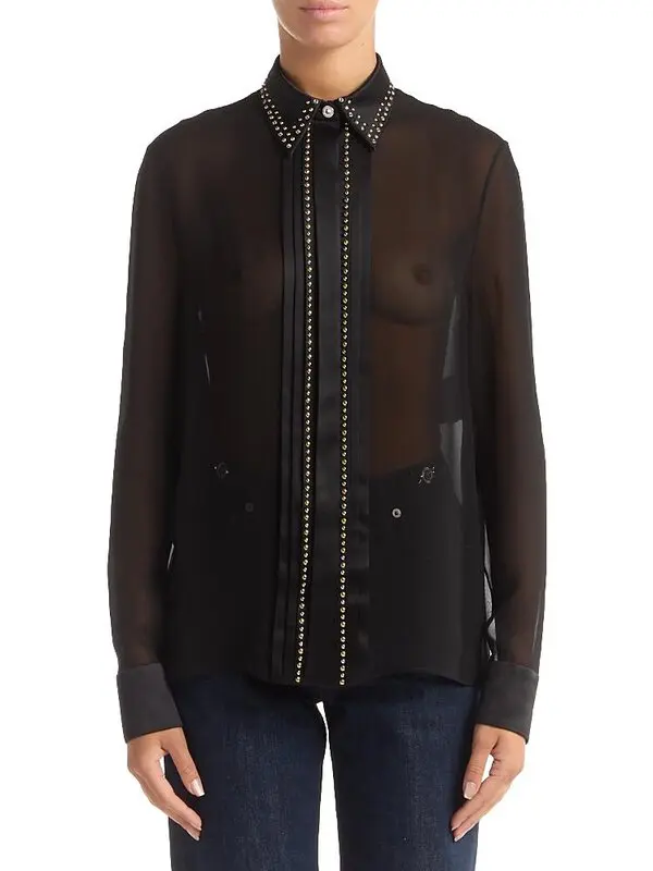 Versace Silk Georgette Shirt - Black