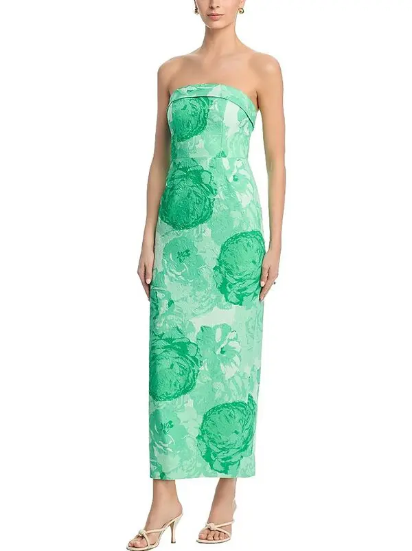 MILLY Ella Jacquard Maxi Dress - Green Multi