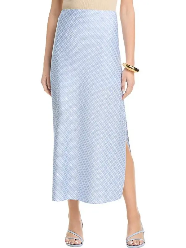 Aqua Stripe Slip Skirt - Blue/white