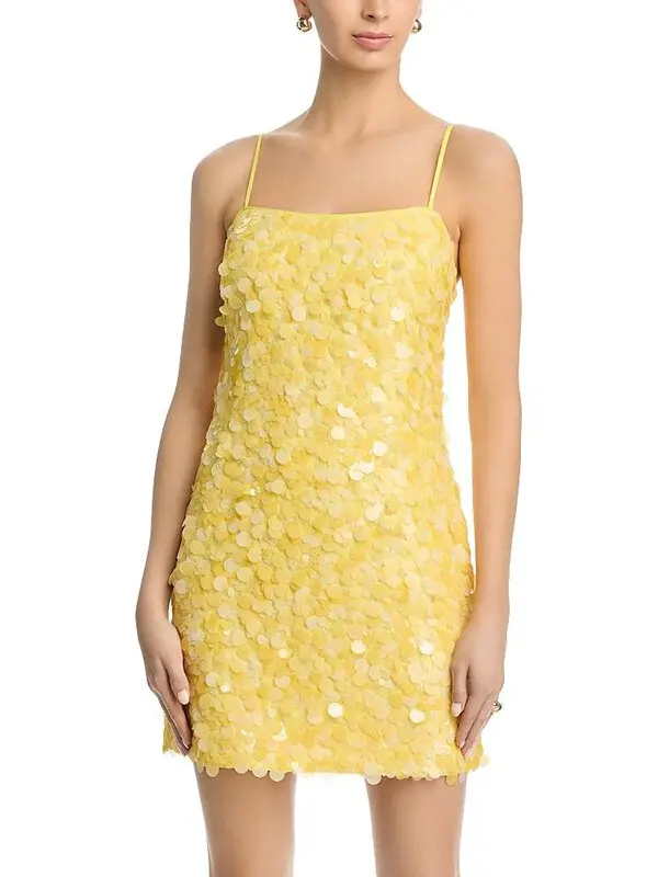 MILLY Colette Sequin Mini Dress - Yellow