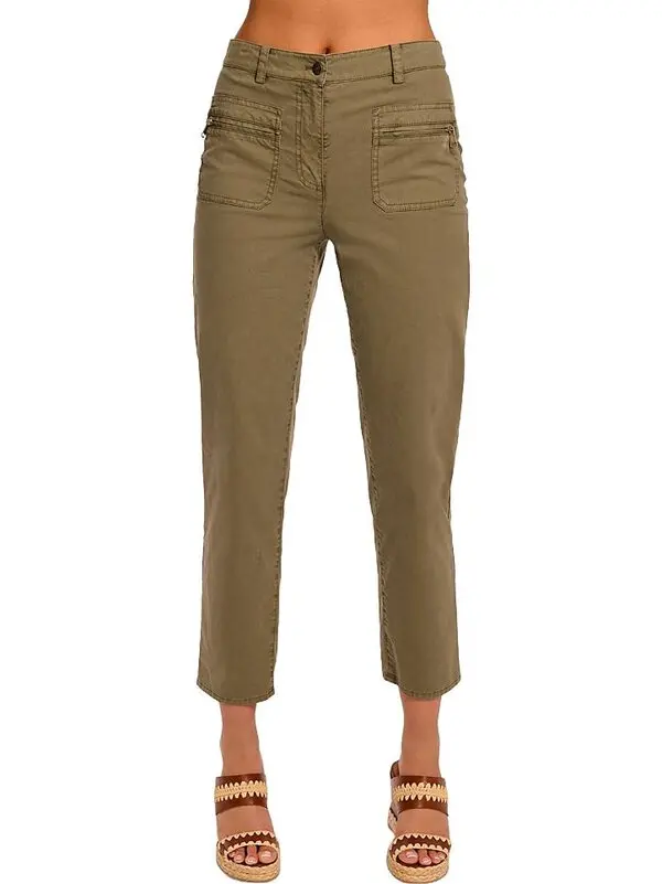 Ramy Brook Emmy Canvas Ankle Pants - Safari Green