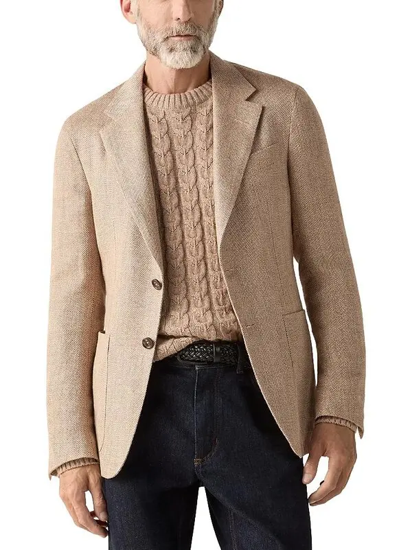 Zegna Silk And Linen Jacket - Beige