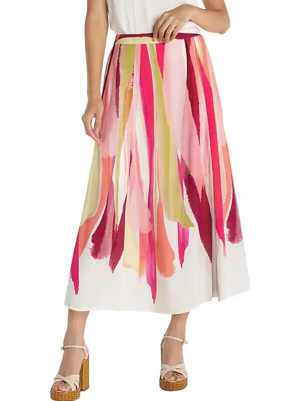 LIVERPOOL Pull On Woven Maxi Skirt - Pink Multi