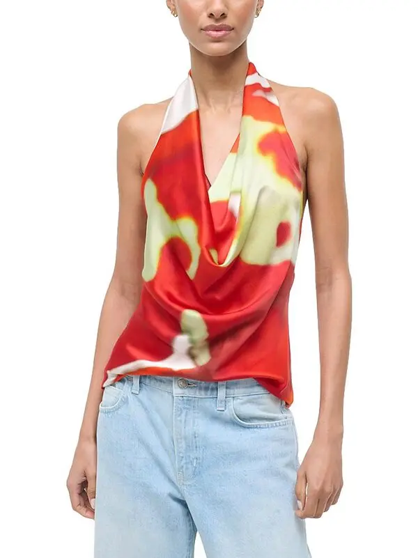 Staud Liora Printed Top - Red Zone