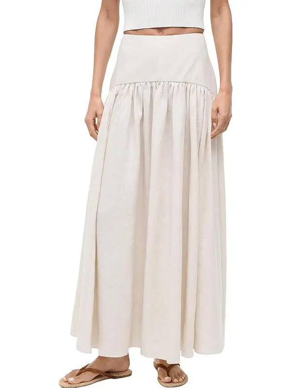 Staud Procida Linen Maxi Skirt - Natural