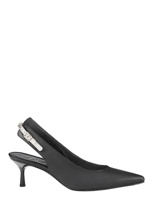 Agl Leather Slingback Sandals - Nero-sandy