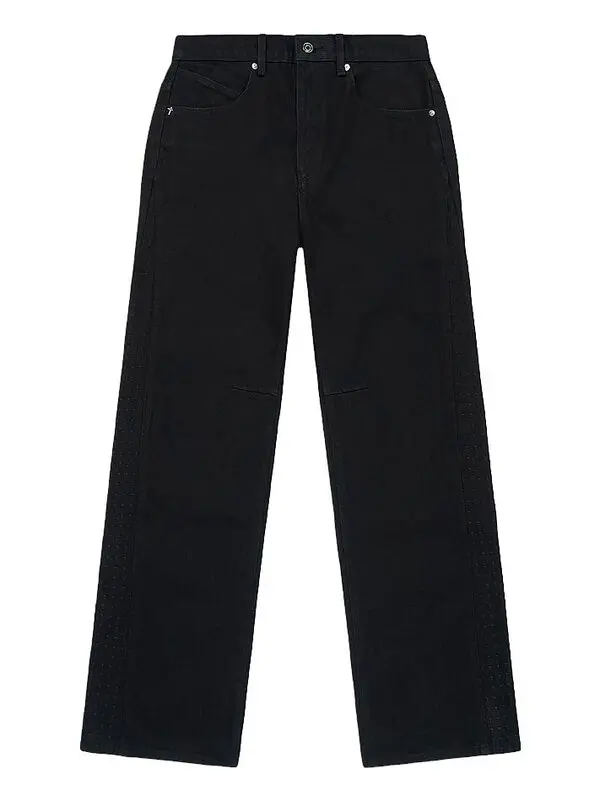 RtA Straight Leg Side Panel Jeans - Black D Cross