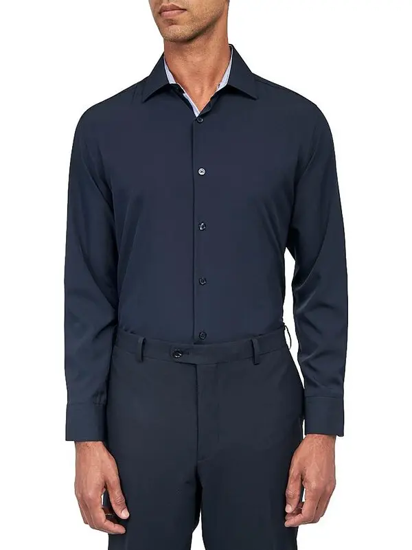 WRK Slim Fit Solid Performance Dress Shirt - Navy