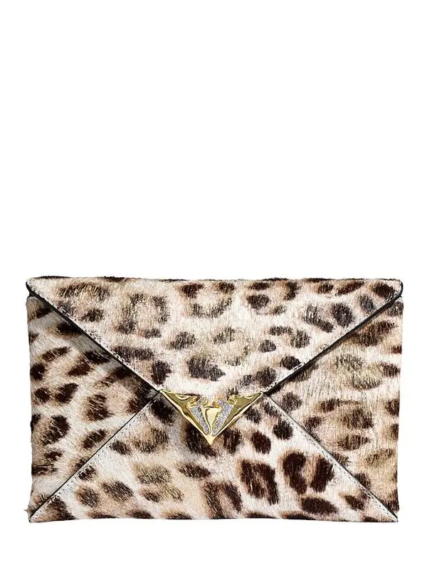 Alexis Bittar Leopard Print Calf Hair Clutch - Metallic Leopard