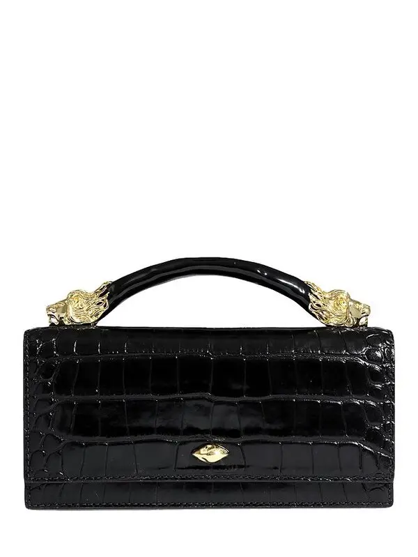Alexis Bittar Lioness Embossed Leather Handbag - Black